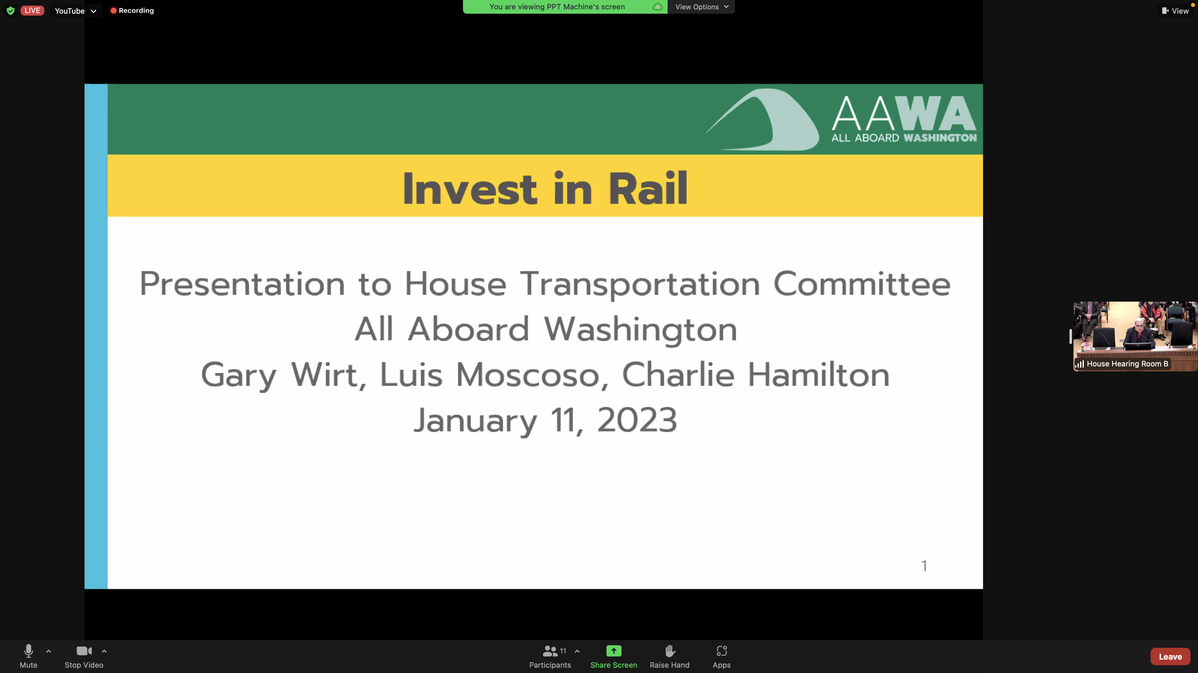 AAWA Testifies to WA Legislature's House Transportation Committee